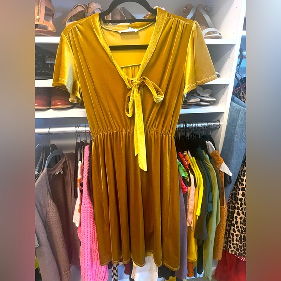 Modcloth | Dresses | Yellowgolden Modcloth Velvet Dress | Poshmark